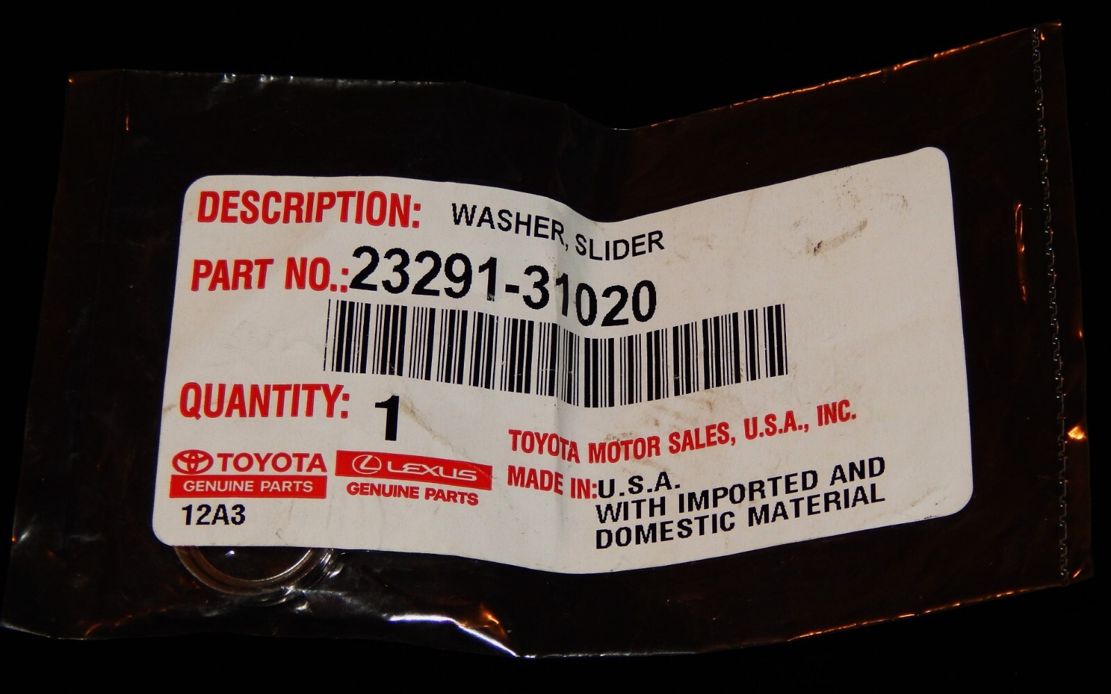 Original Part, TOYOTA-LEXUS, WASHER-SLIDER, Fuel Injector, # 23291 ...