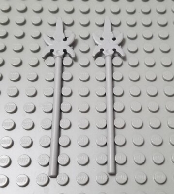 LEGO Lot of 2 Light Bluish Gray Elaborate Halberd Minifigure Castle ...