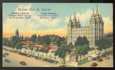 Mormon Calling Card c. 1930. Elder Guy E. Davis, Holladay, Utah. L.D.S ...