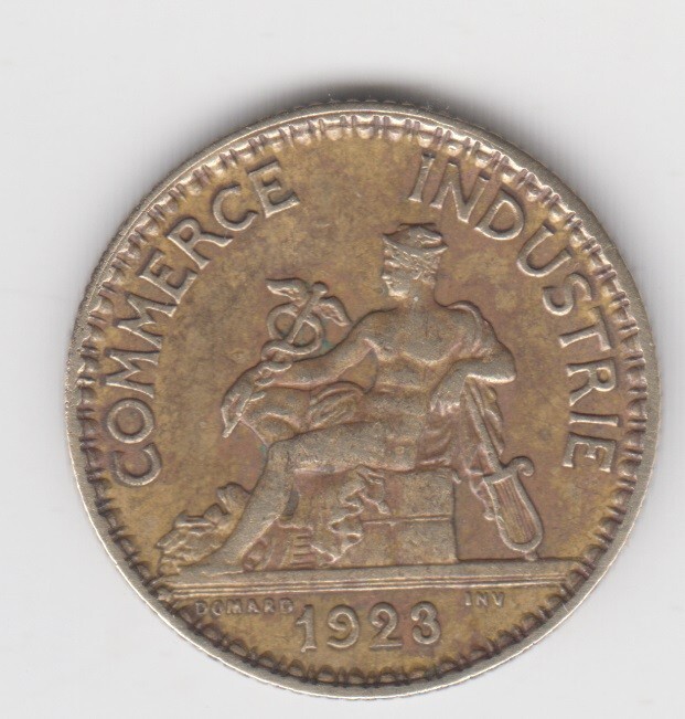 France 1923 . 1 Franc. Mercury, the god of commerce. Industry KM# 876 ...