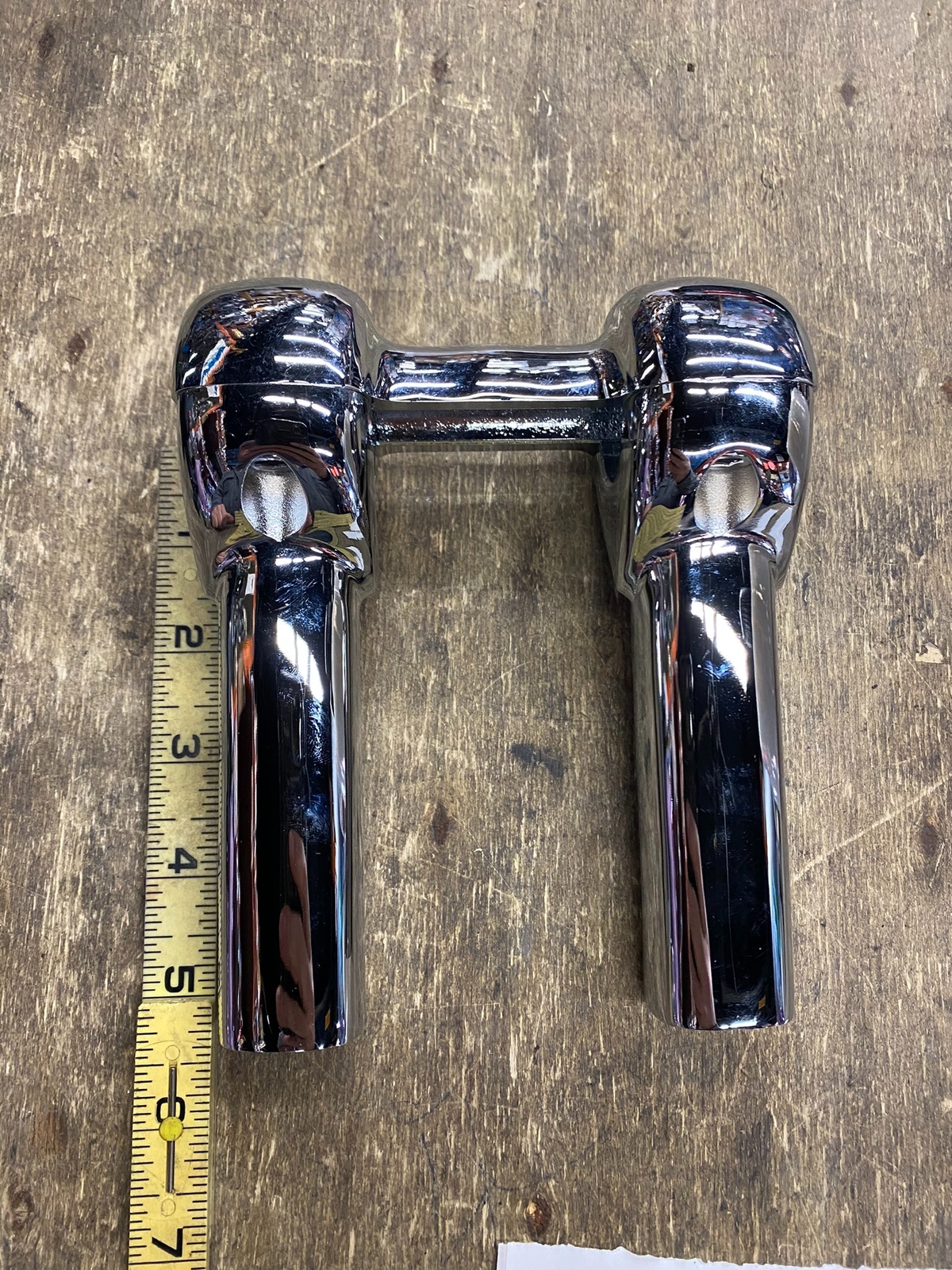 5" Handlebar Risers Chopper Harley Top Clamps Softail Dyna FXR Chrome ...