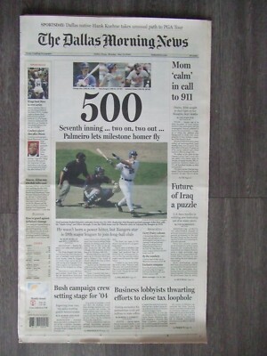 The Dallas Morning News - 500 Rafael Palmeiro - May 12, 2003 | eBay