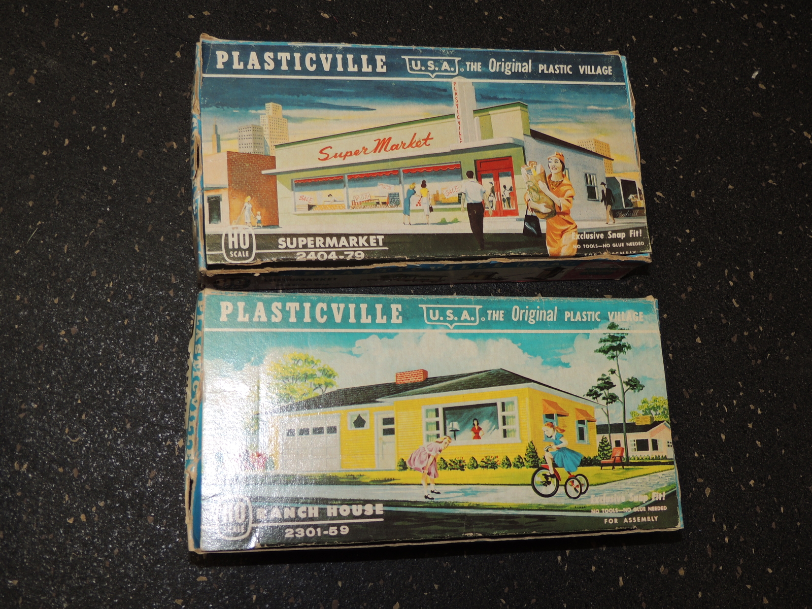 HO Scale Plasticville Building Kits SupermMarket Ranch House | eBay