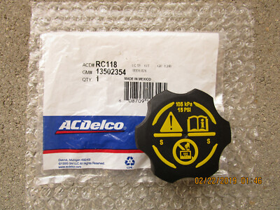 GM 13502354 ACDELCO RC-118 RADIATOR ENGINE COOLANT TANK FLUID CAP OEM ...
