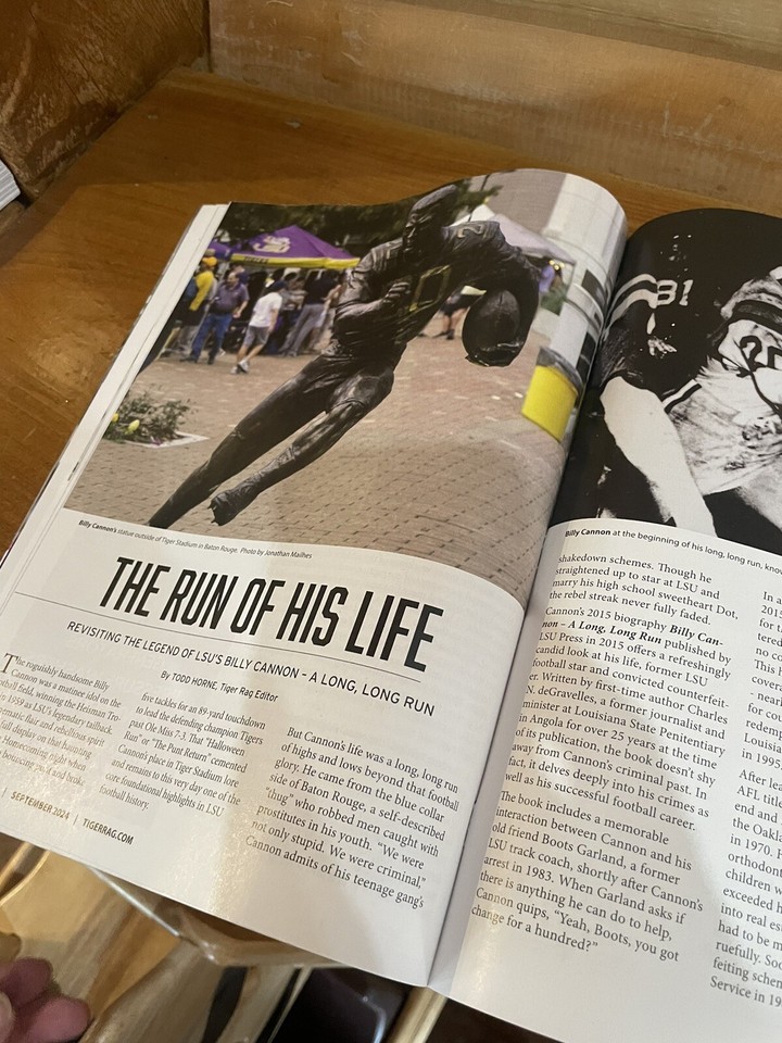 September 2024 TIGER RAG Magazine LSU Football 🏈 Billy Cannon ...