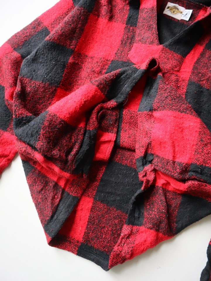 Vintage Earth Ragz Buffalo Plaid Embroidered Size L Heavy Pullover ...