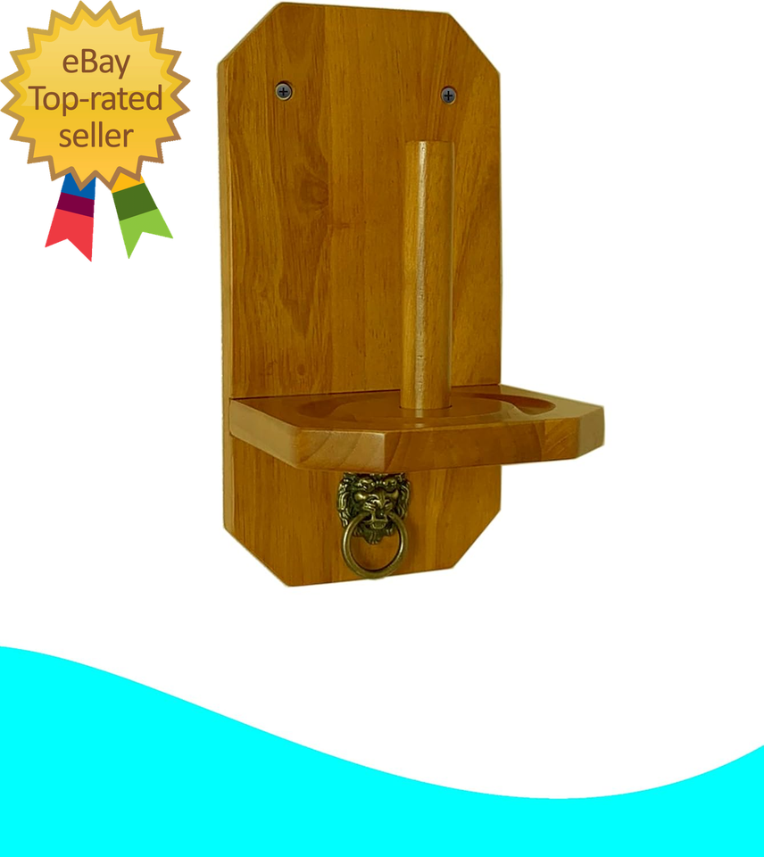 Wall Mounted Cone Chalk Holder Pool Table Accessory Solid Wood Hand ...