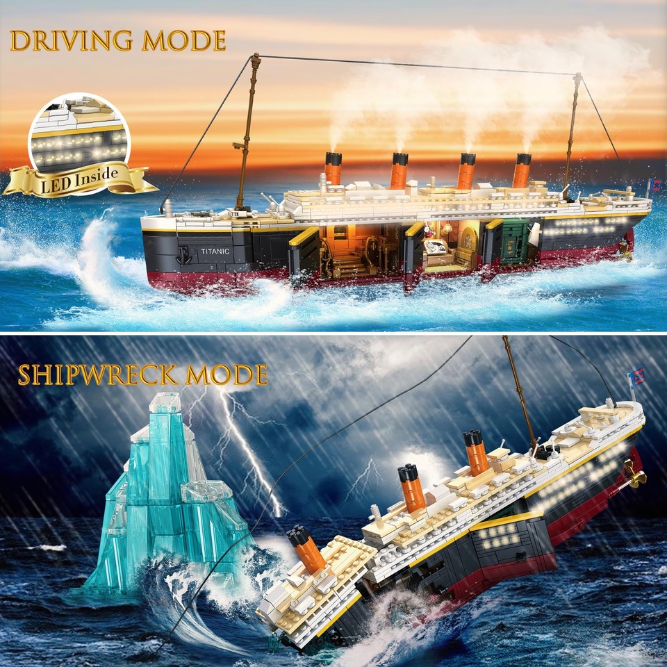 Titanic Building Blocks Set, 2288 Pieces Big Ship Block Model Set with ...