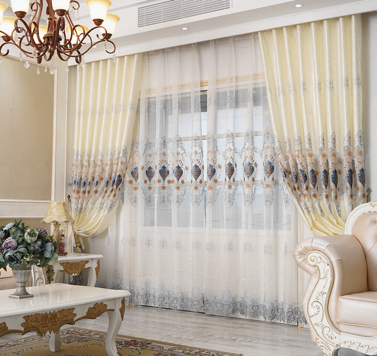 *luxury European water soluble embroidery white cloth curtain drape ...