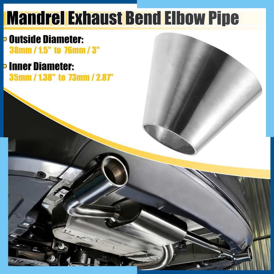 Universal Pack (2) Mandrel Exhaust Bend Pipe Concentric Reducer 1.5" OD ...