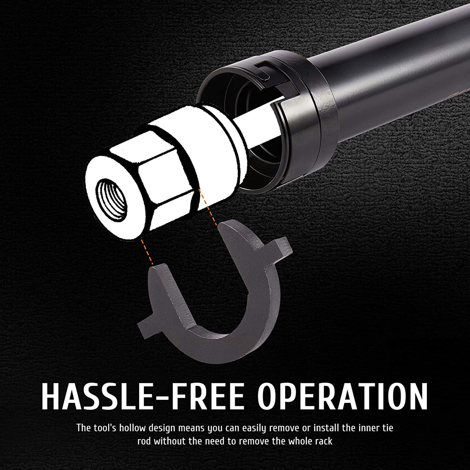 Car 1/2in Drive Inner Tie Rod Tool Kit SAE Metric Sizes & 12 Crowfoot ...