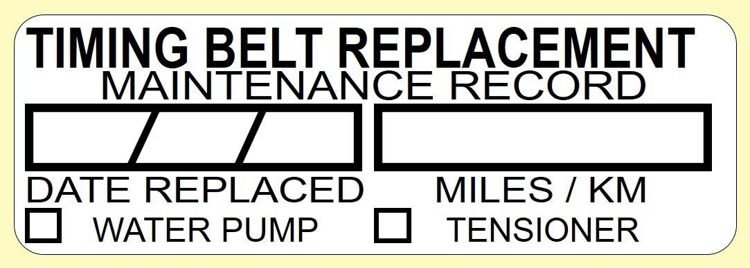 Timing Belt Replacement Water Pump Tensioner Polyester Stickers Labels ...