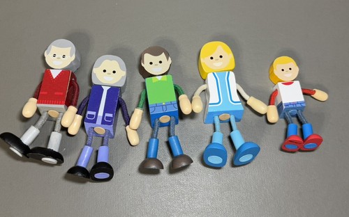 Melissa & Doug Wooden Flexible Figures Toy Family - Lot Of 5 | eBay