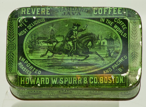 Antique Howard W. Spurr & Co. Revere Brand Tin Coffee Can by Ginna & Co ...
