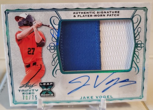 2020 Leaf Trinity JAKE VOGEL RPA Jersey RELIC Auto Autograph Card #/75 ...