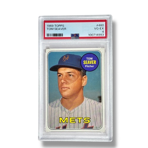 1969 Tom Seavers Topps #480 New York Mets Pitcher Hall of Fame - PSA 4 ...