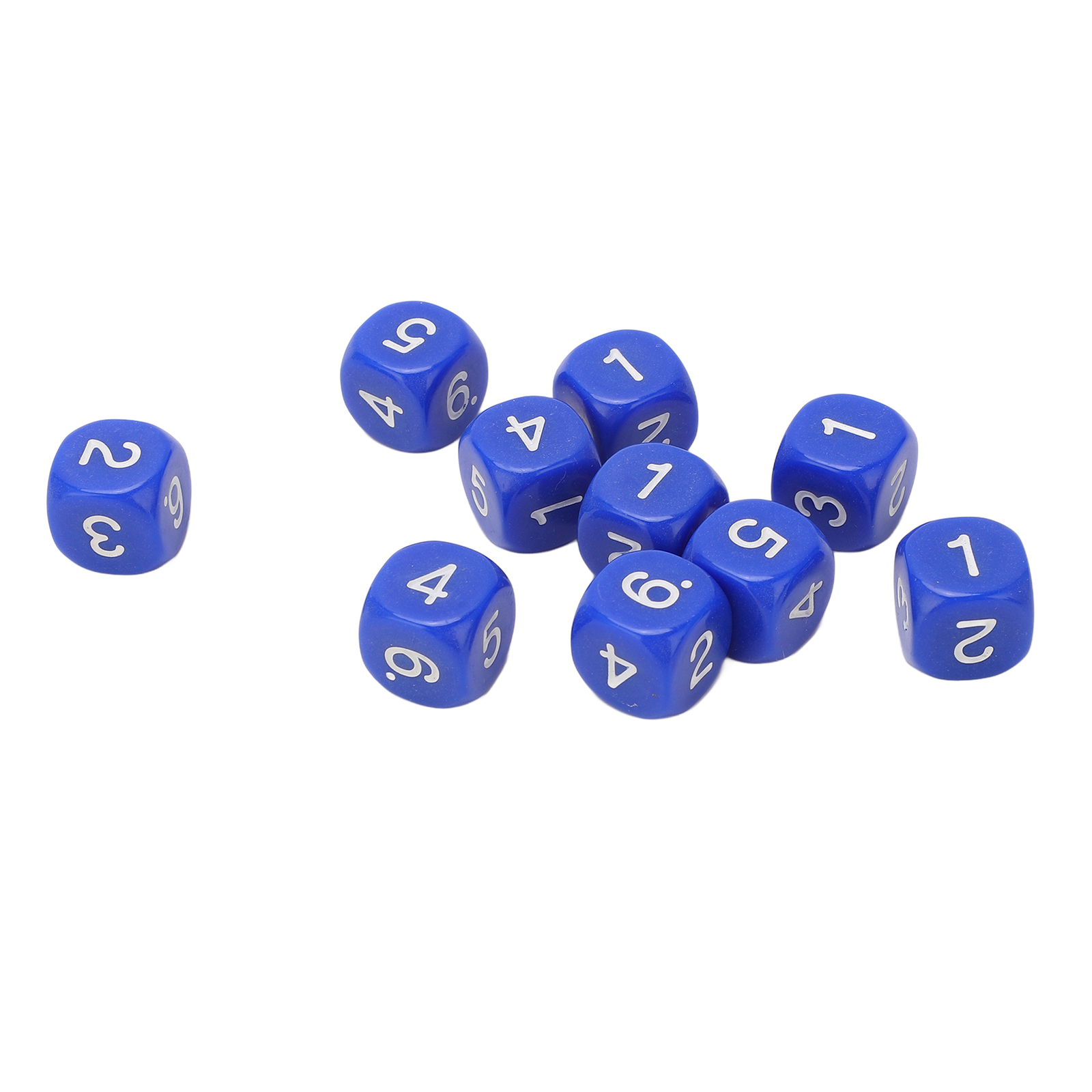 (Blue)20PCS 6 Sides Number Dice Round Corner Design Plastic Dice Set ...