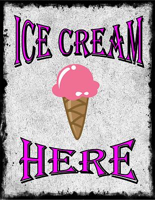 Vintage Style Ice Cream Shop Sign Ice Cream Retro Style Sign Kitchen ...