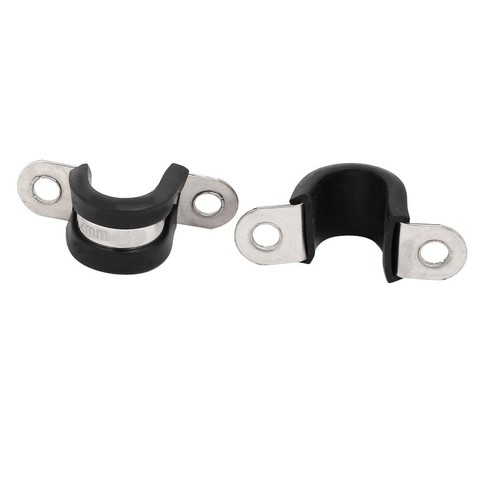 12mm Dia Rubber Lined U Shaped 304 Stainless Steel Pipe Clip Hose Clamp ...