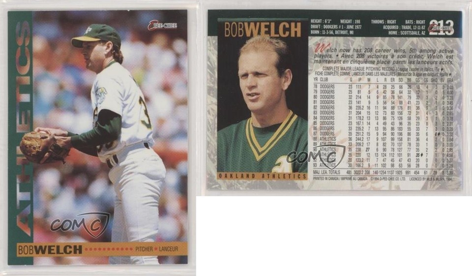 1994 O-Pee-Chee Bob Welch #213 w5y | eBay