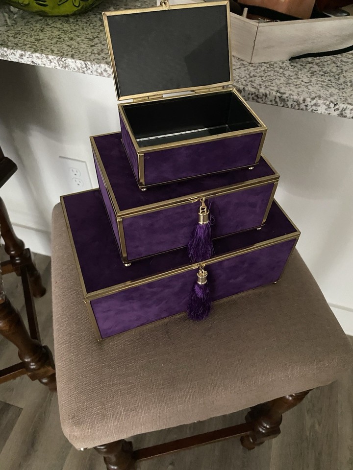 Stackable Purple Velvet Boxes | eBay