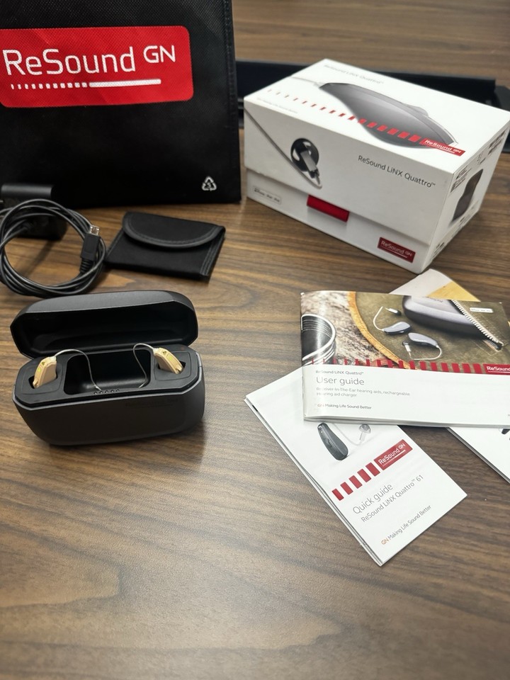 ReSound LiNX Quattro RE961 Bluetooth Hearing Aids Pair Rechargeable MFi ...