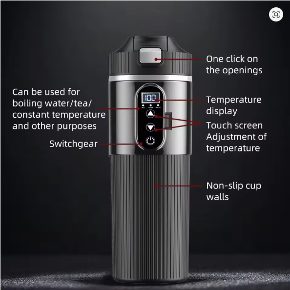 12V/24V 500ML Electric Heating Cup Kettle 304Stainless Steel Water ...
