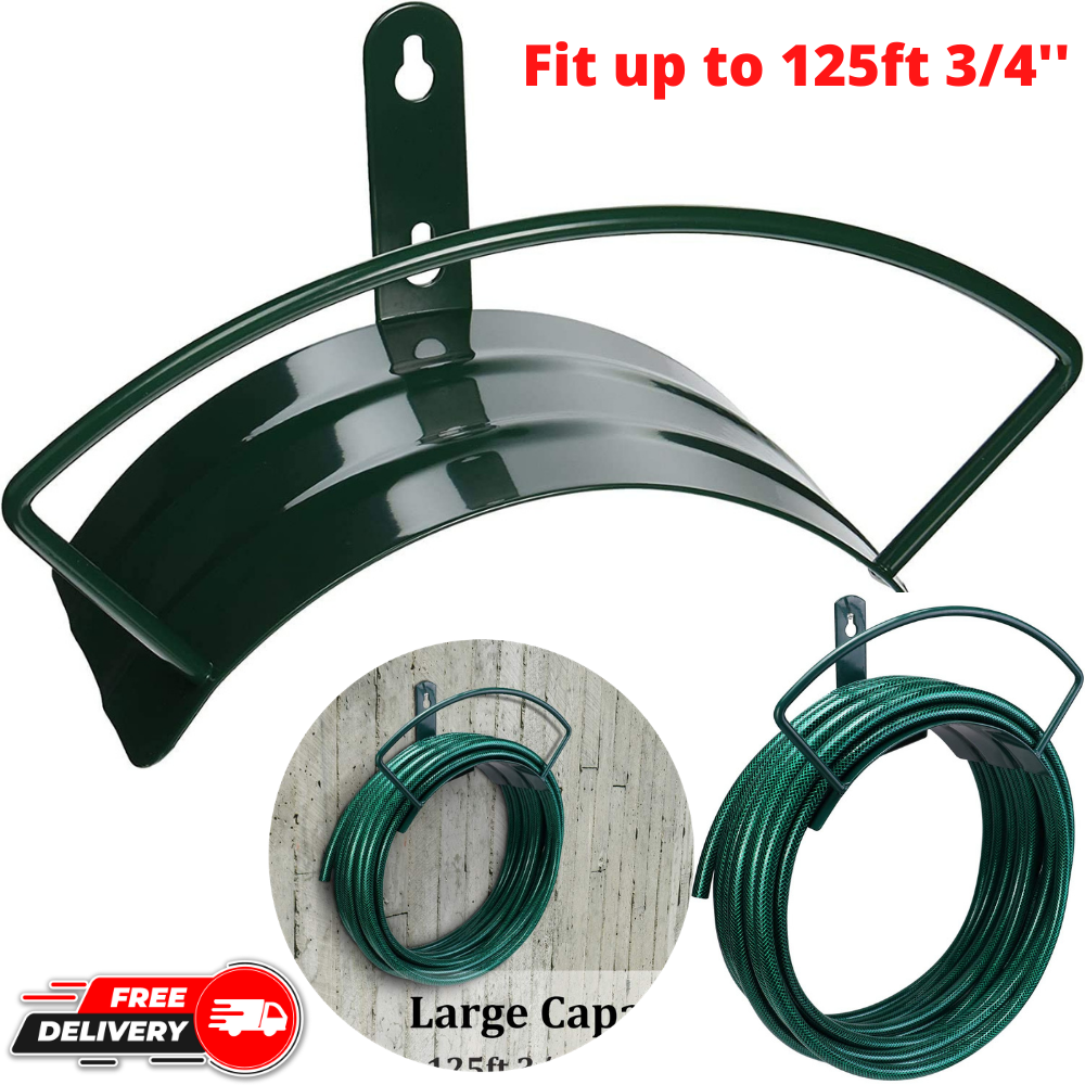 Steel Wall Mount Water Hose Rack Hanger Holder Storage Stand Garden | eBay