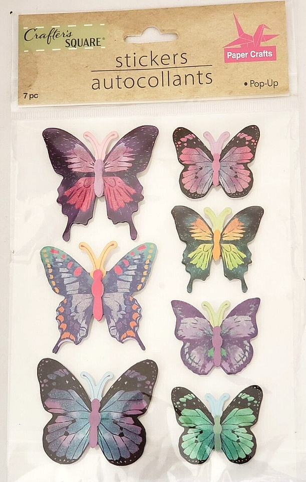 CRAFTER'S SQUARE Paper Crafts BUTTERFLY 3D Stickers - 7 pcs | eBay