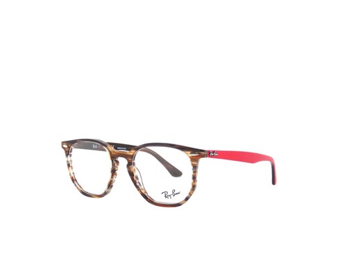 Ray Ban RX7151 5802 50 Hexagonal Brown Striped Gray Eyeglasses Rayban ...