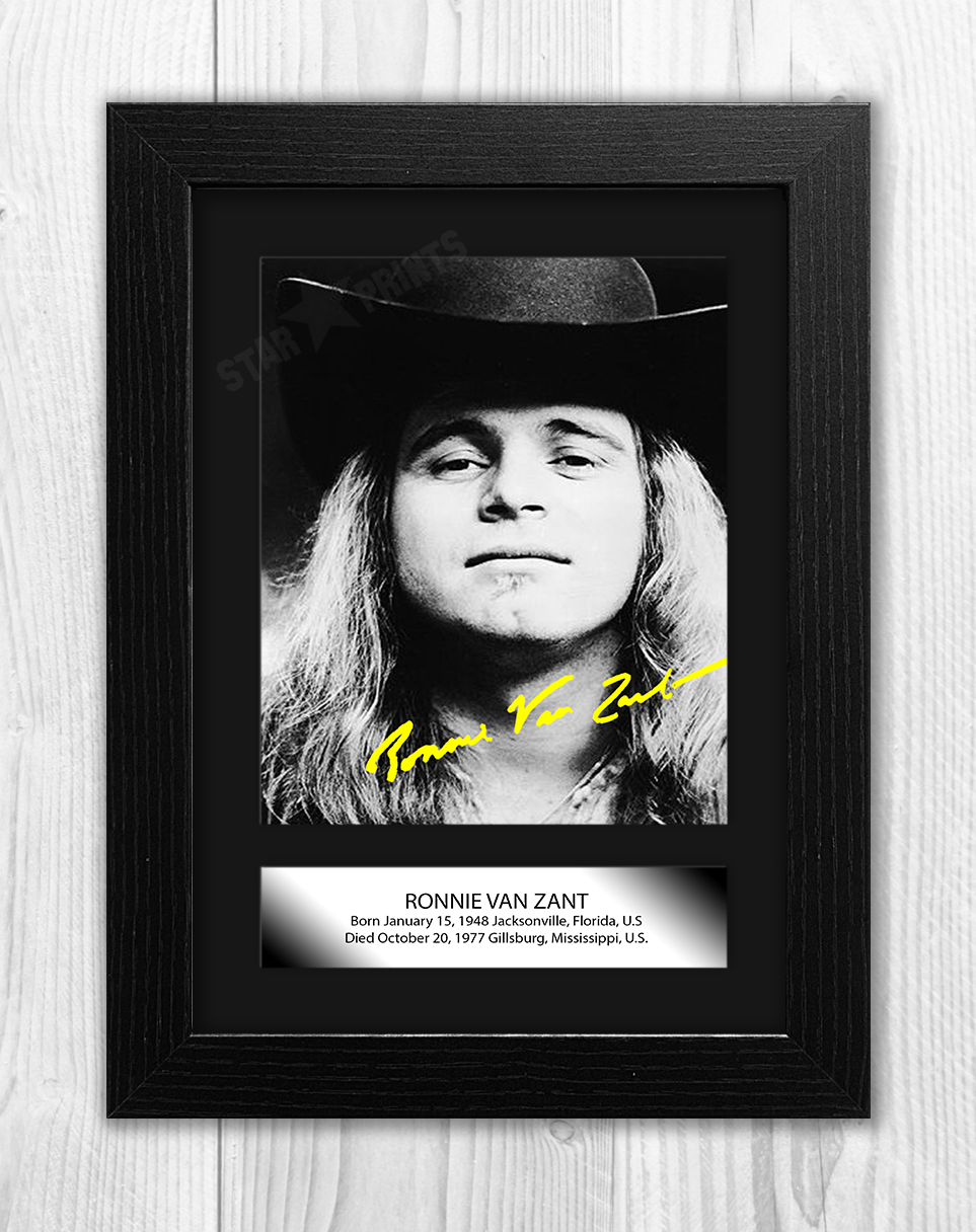Ronnie Van Zant 3 A4 reproduction signed picture poster Choice of frame ...