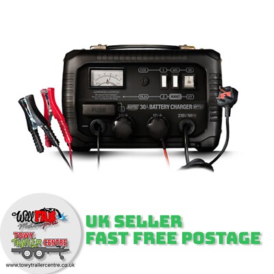 Maypole MP750 12/24V 30A Heavy Duty Metal Cased Battery Charger CARS ...