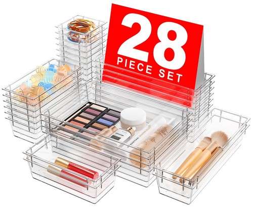 【Crystal Design】 Clear Drawer Organizer,【Military Grade】 Acrylic Makeup ...
