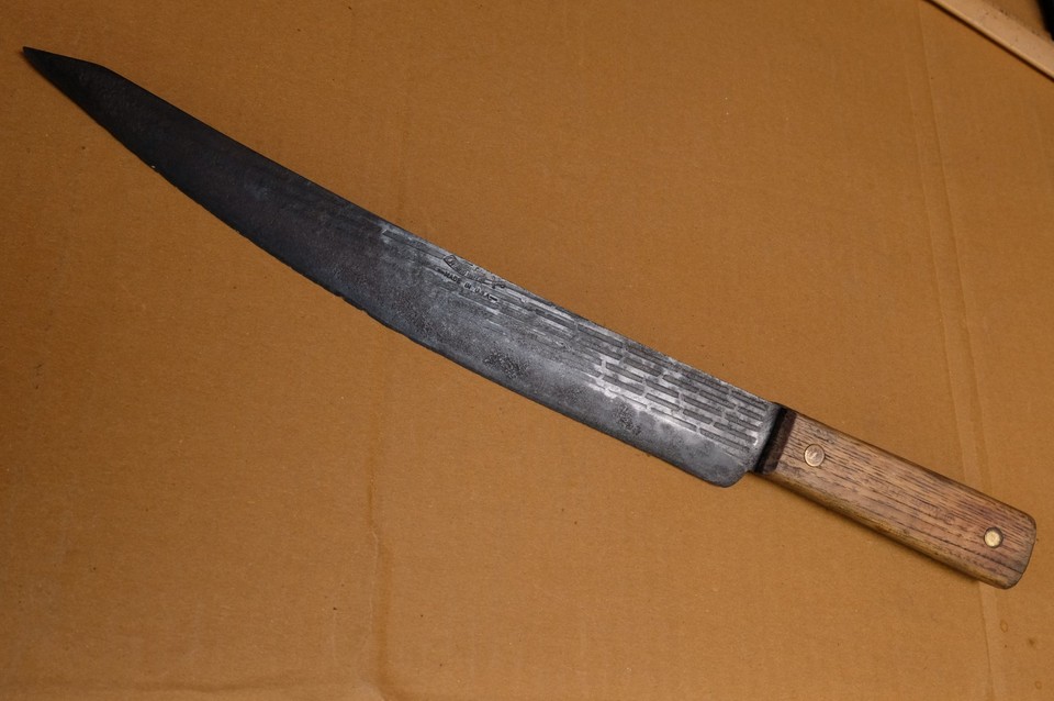 Tru Edge Ontario Knife Co. Carbon Steel 19” Chefs Butcher Knife USA ...