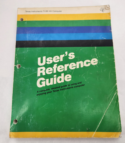 TI-99/4A TI99 HOME COMPUTER Console 1981 USER'S REFERENCE GUIDE MANUAL ...