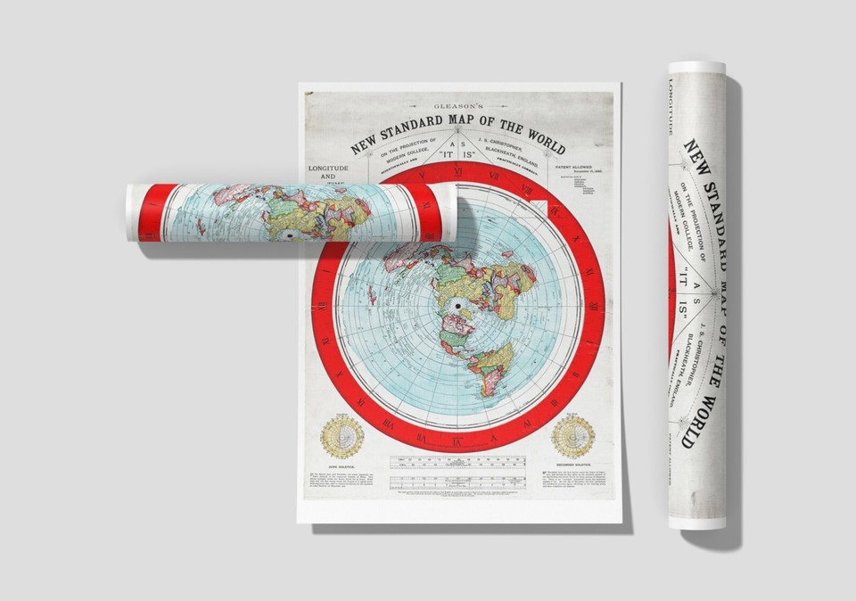 1892 Flat Earth Map - Alexander Gleason's New Standard Map the World ...