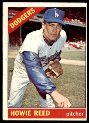 1966 Topps Baseball Card (Damaged) Howie Reed Los Angeles Dodgers #387 ...