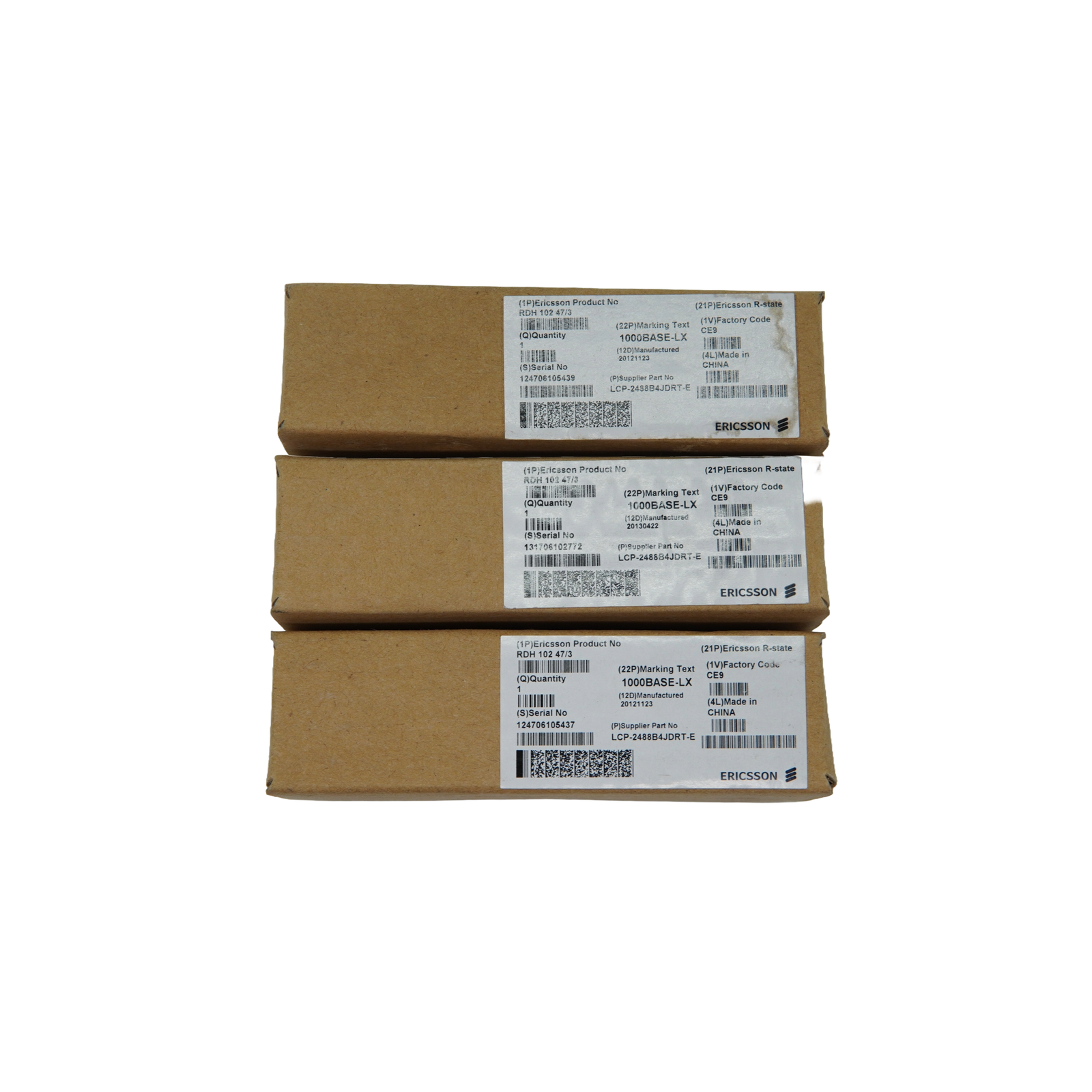 Ericsson RDH 102 47/3 SFP Fiber transceiver module-1000base & CPRI, Lot ...