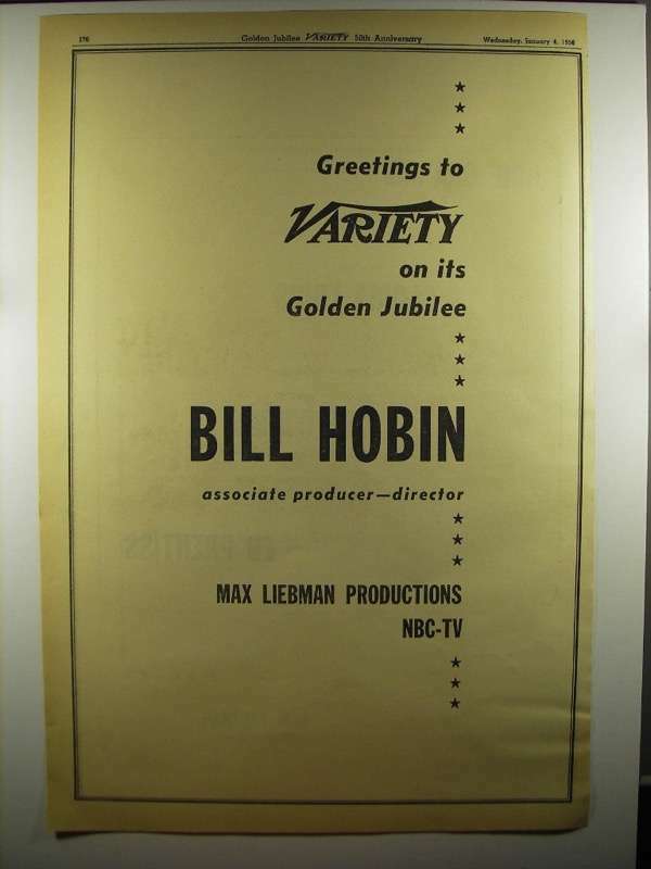 1956 Bill Hobin for Max Liebman Productions NBC-TV Ad | eBay