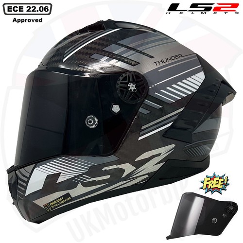 LS2 FF805 THUNDER CARBON VOLT MOTORCYCLE BIKE HELMET LIGHTWEIGHT TRACK ...