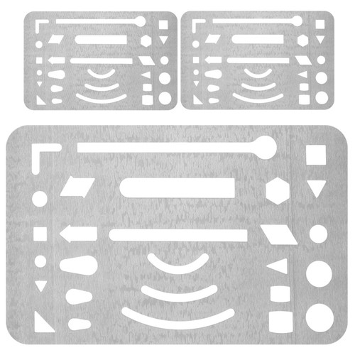 3PCS Erasing Shield Steel Letter Shield Drafting Tool Erasing Shield ...