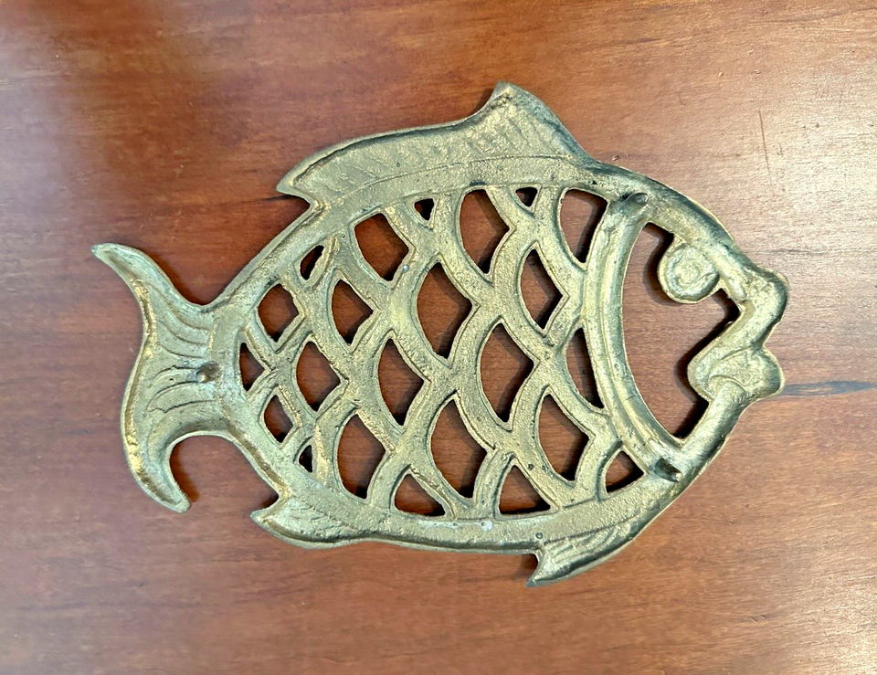 Fish Shape - Solid Brass Trivet (8.25" Long x 6" Wide) … VINTAGE | eBay