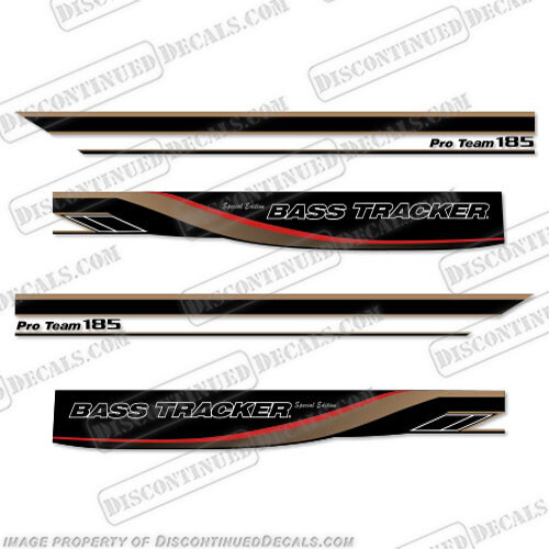 Fits Bass Tracker Pro Team 185 Decals - Black / Gold / Red | eBay