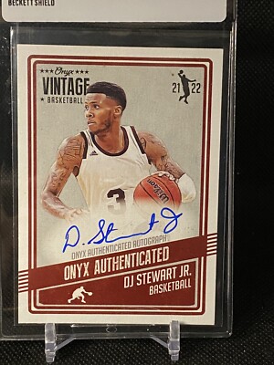 DJ Stewart Jr. 2021-22 Onyx Vintage Basketball Blue Autograph ...