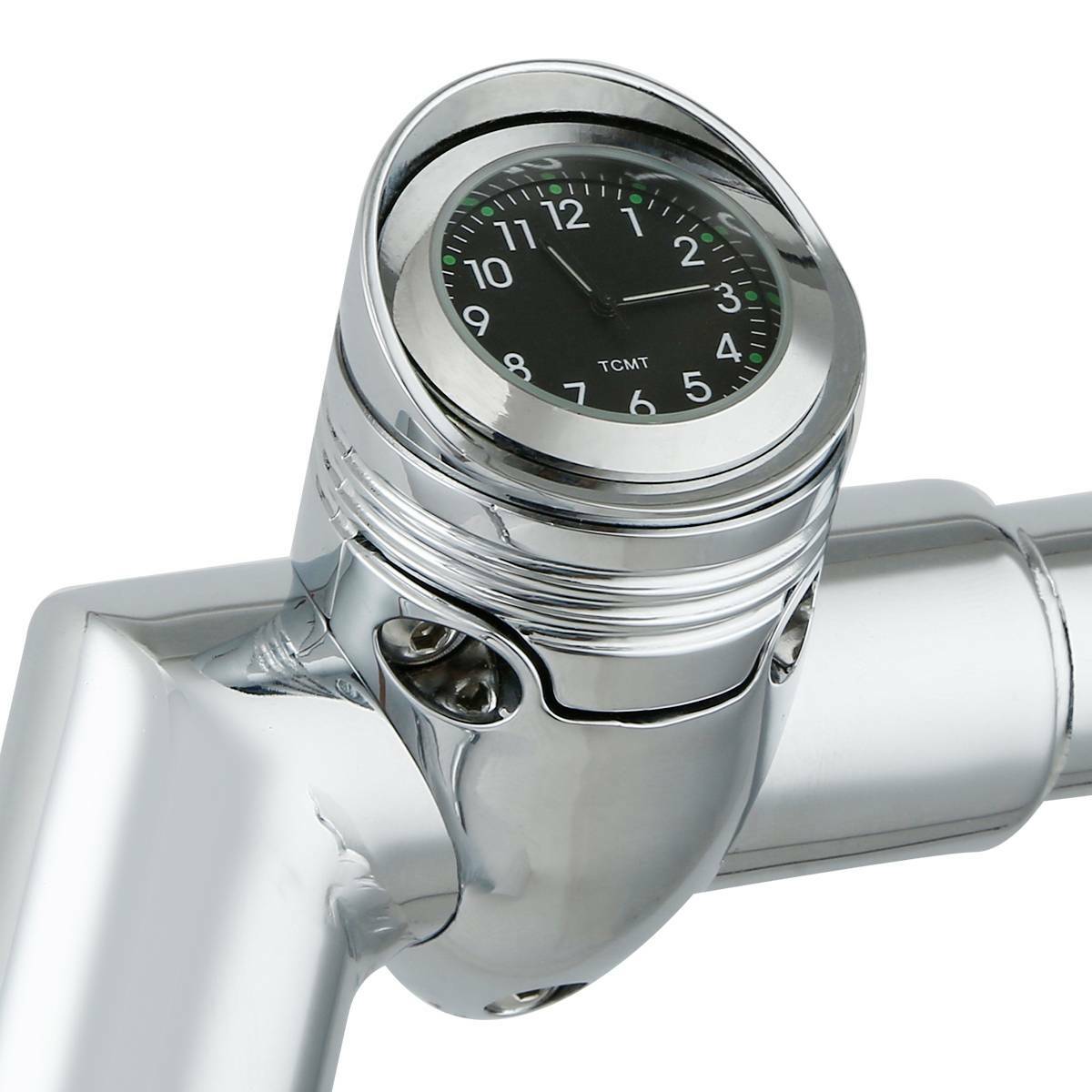 Chrome 1 1/4" Motorcycle Handlebar Clock Mount Fit For Harley Chopper ...