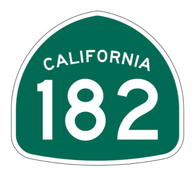 4" california state route 182 highway sign bumper sticker decal usa ...