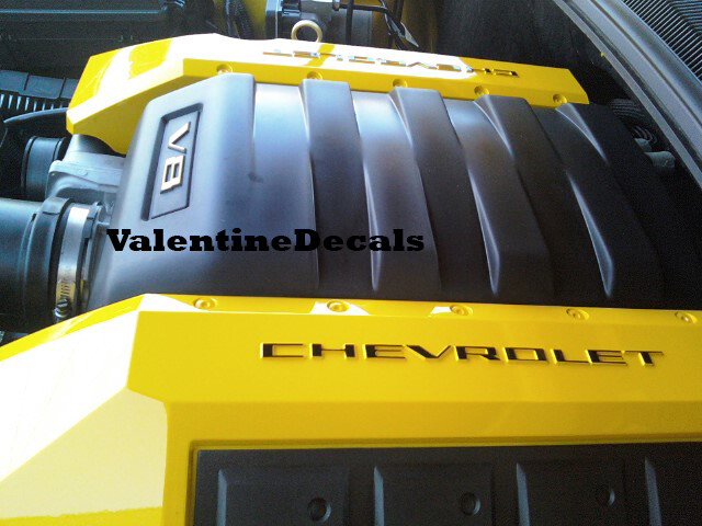 Chevy Camaro SS V8 Engine Cover Decal Overlay 2010 2011 2012 2013 2014 ...
