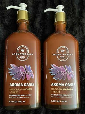2 Bath & Body Works AROMA OASIS “HIBISCUS, MANDARIN, VIOLET” BODY LOTION 6.5 Oz. | eBay