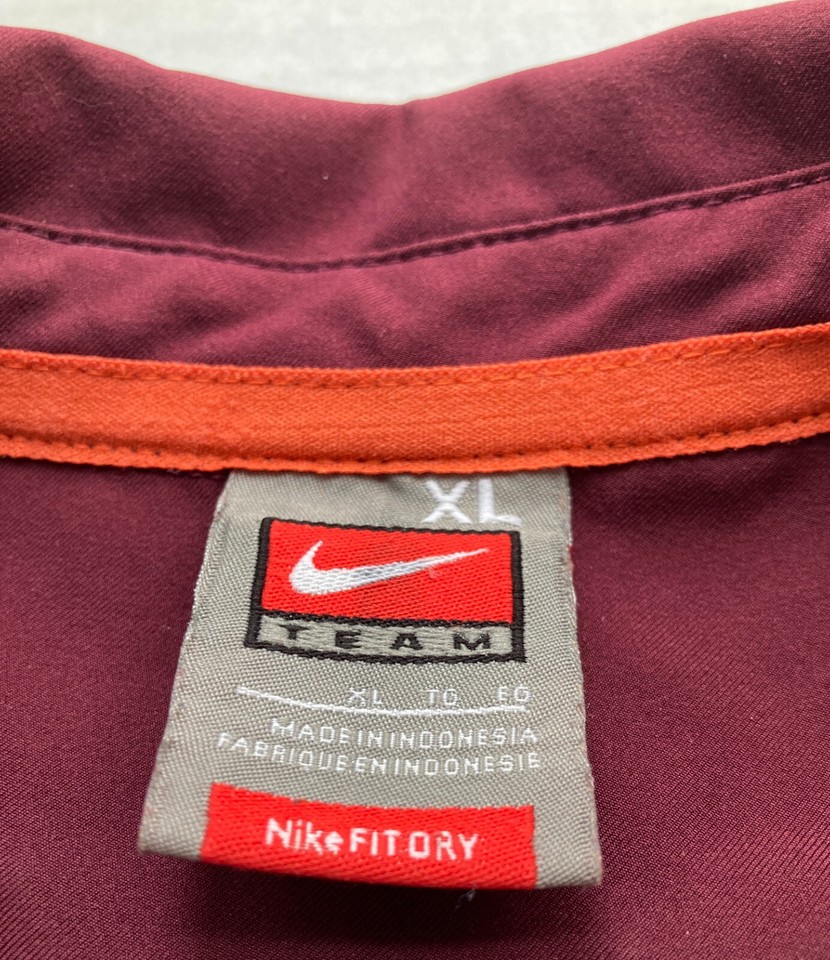 Virginia Tech Nike TEAM Fit Dry Polo Shirt 2009 Orange Bowl Fed Ex Mens ...