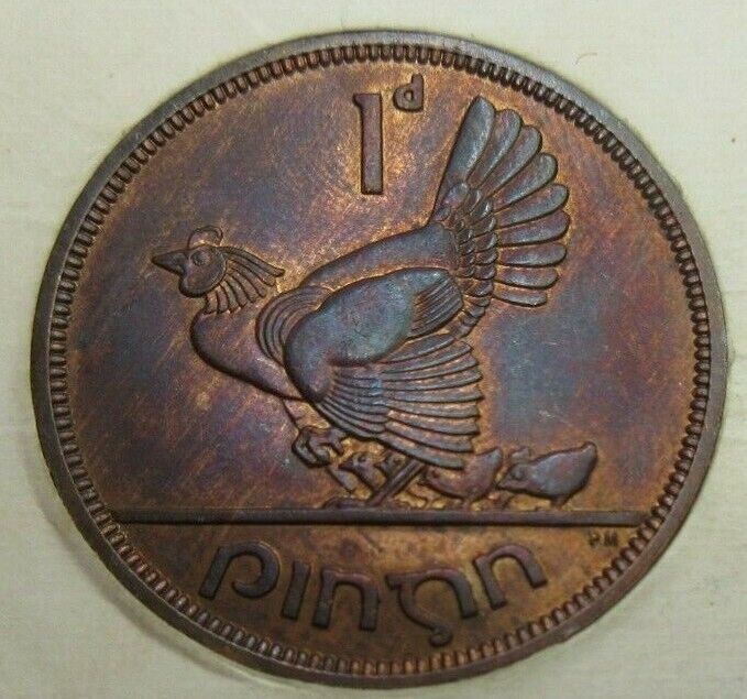 1949 Ireland EIRE One BRONZE Penny Coin SPINK ref 6643 LUSTROUS UNC | eBay